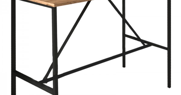 Τραπέζι μπαρ - stand Crego Megapap μεταλλικό - μελαμίνης χρώμα pine oak ...