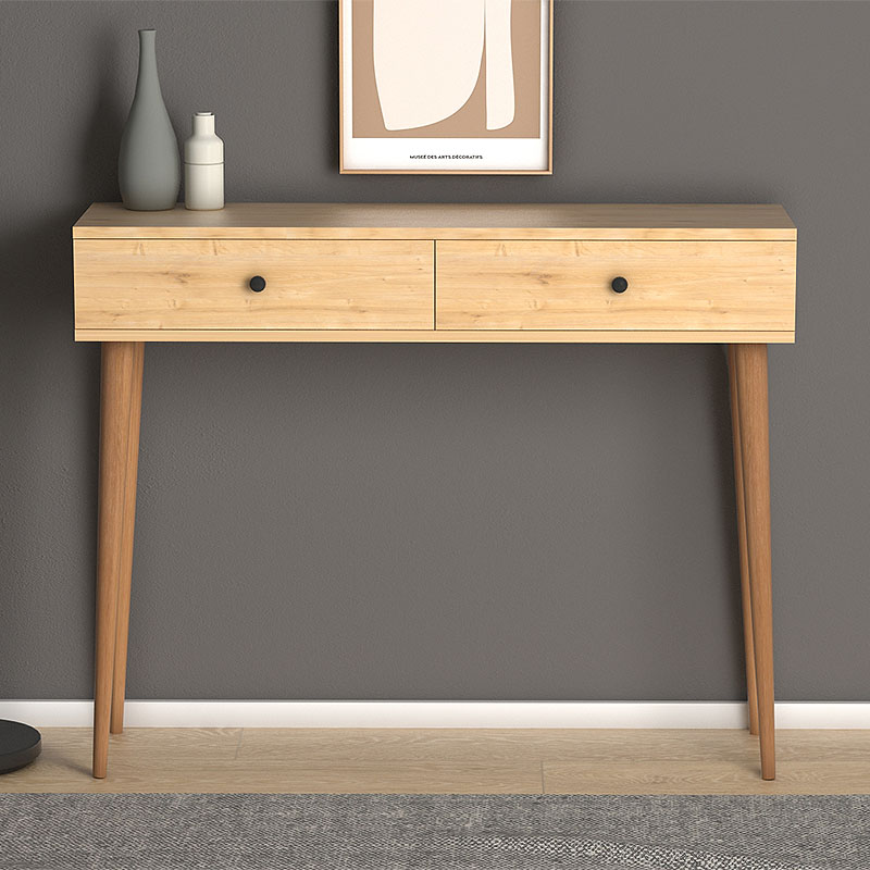 Alis Megapap melamine console in oak 110x29x88cm. cyprus