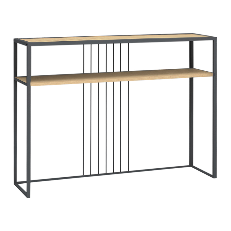 Kary Megapap metallic - melamine console in oak color 120x33x90cm. cyprus