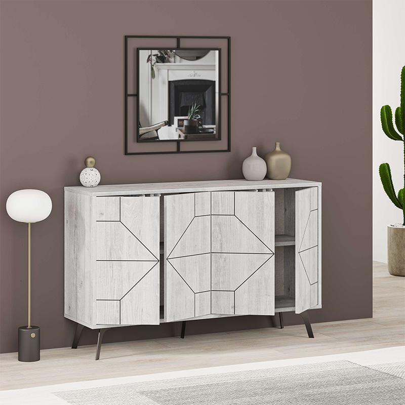 Dune Megapap melamine buffet in ancient white color 123x35x77,4cm. cyprus