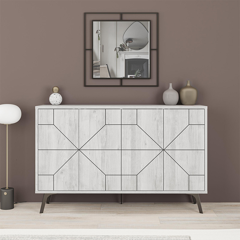 Dune Megapap melamine buffet in ancient white color 123x35x77,4cm. cyprus