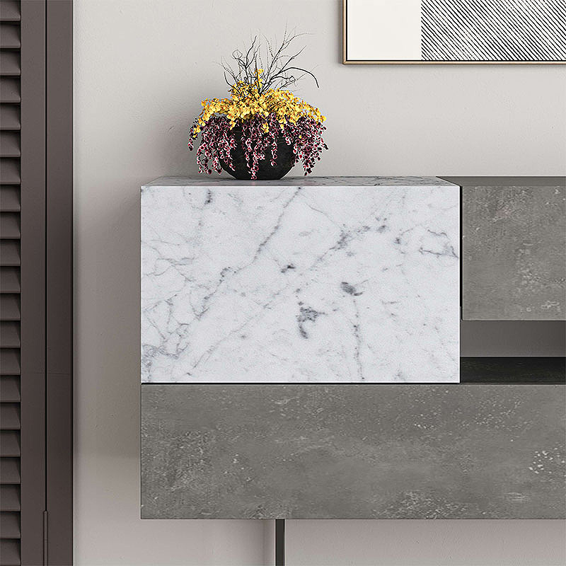 Eros Megapap melamine buffet in retro grey - white marble effect color ...