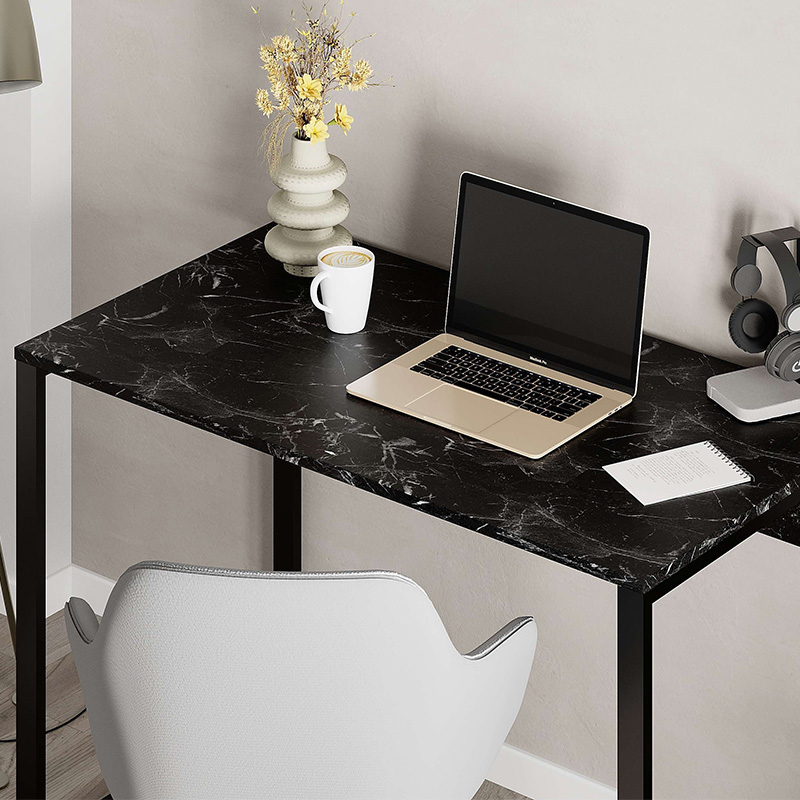 Inna Megapap melamine working desk in black marble color 110x60x75cm ...