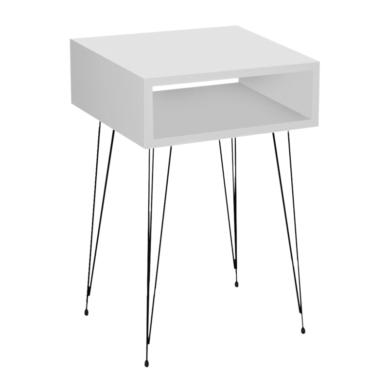 Scott Megapap melamine side table in white color 40x30x60cm. cyprus