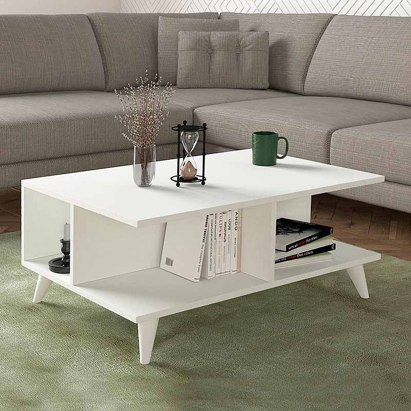 Sedra Megapap melamine coffee table in white color 90x60x38,6cm. cyprus