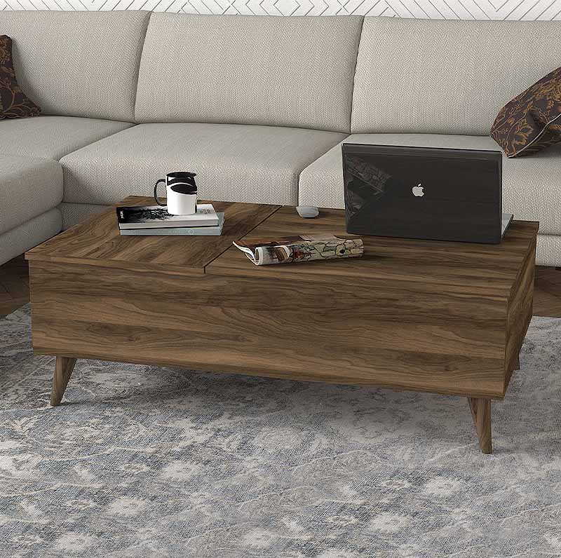 Roy Megapap coffee table with melamine polymorphic in walnut color ...