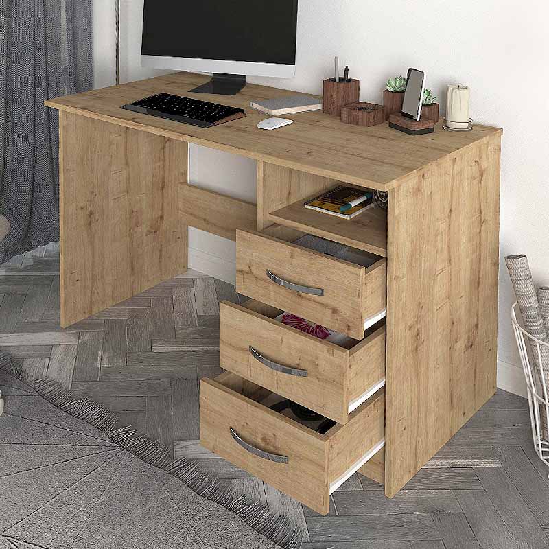Eldoris Megapap melamine desk in sapphire oak color 120x60x75cm. cyprus