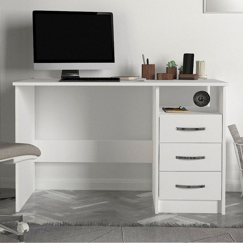 Eldoris Megapap melamine desk in white color 120x60x75cm. cyprus